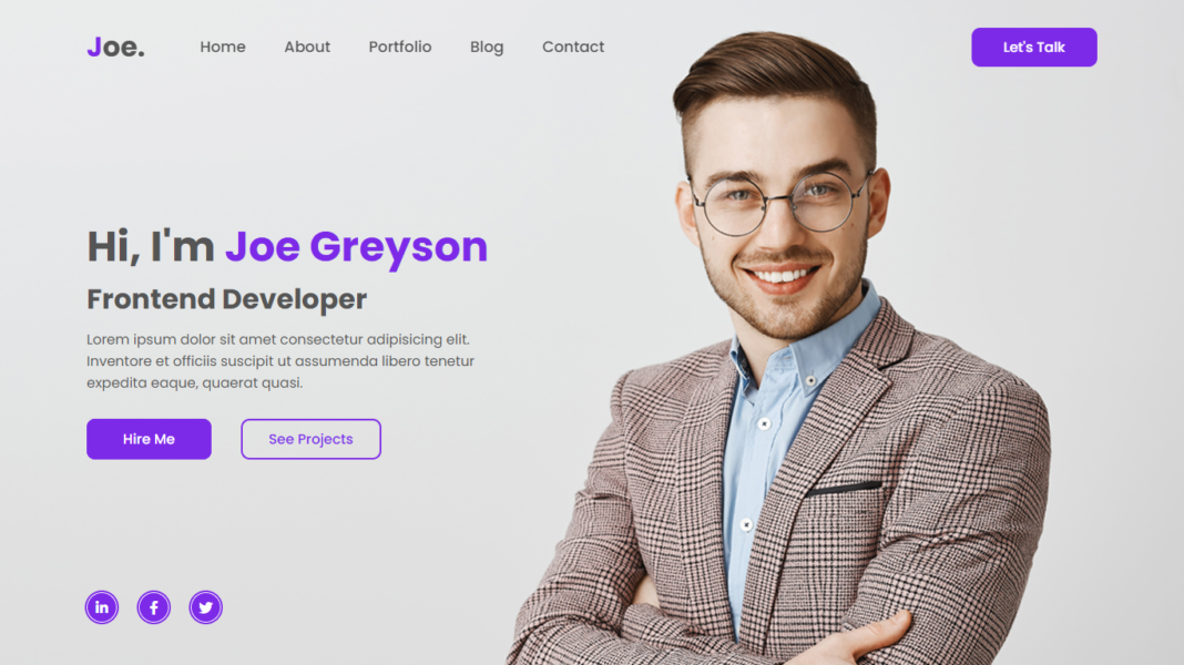 Create A Personal Portfolio Website Using HTML and CSS Only
