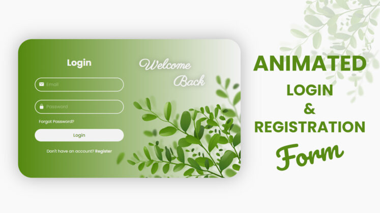 How to Create Animated Login and Registration Form using HTML CSS and ...