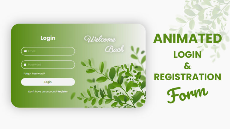 How to Create Animated Login and Registration Form using HTML CSS and ...
